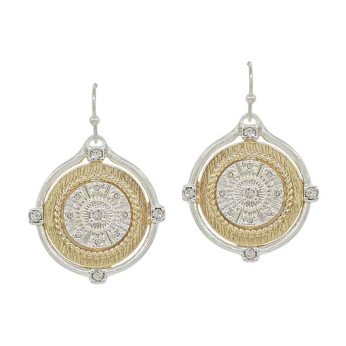 Silver Two Tone Coin 1.5" Drop Earring – Whats Hot Jewelry